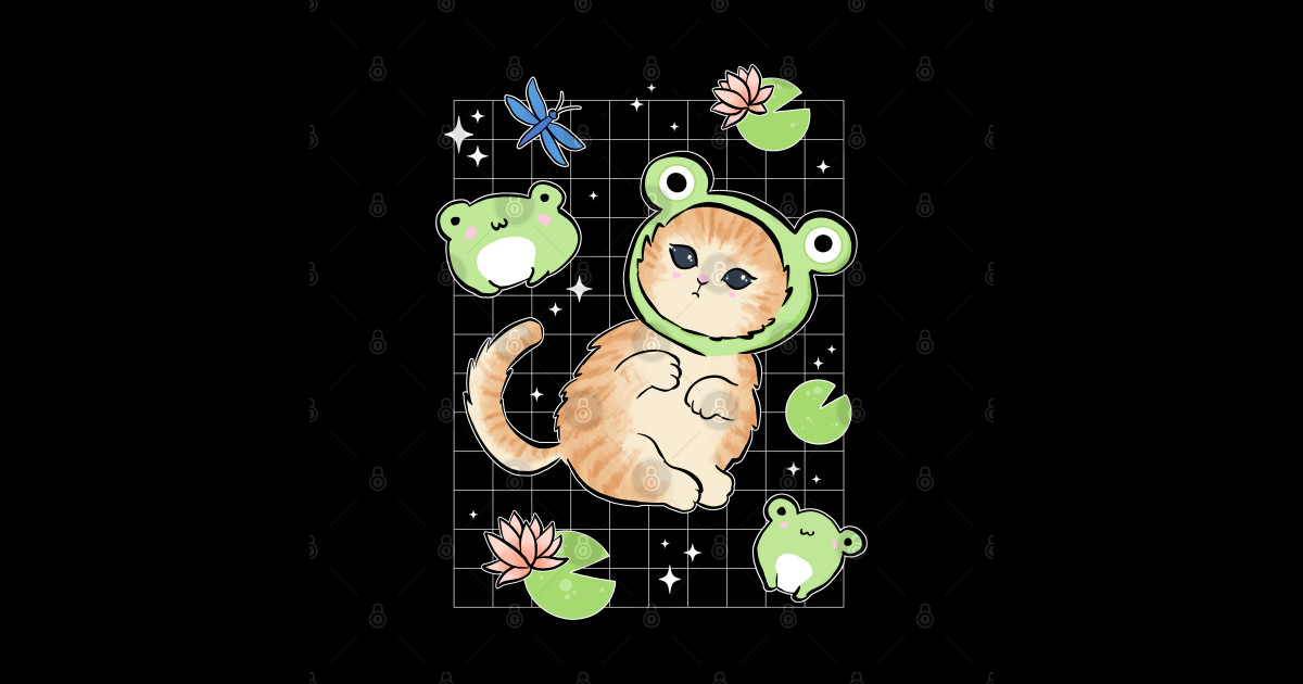 Adorable Kawaii Frog Meets Cat: 90s Nostalgia with Toad Hats ...