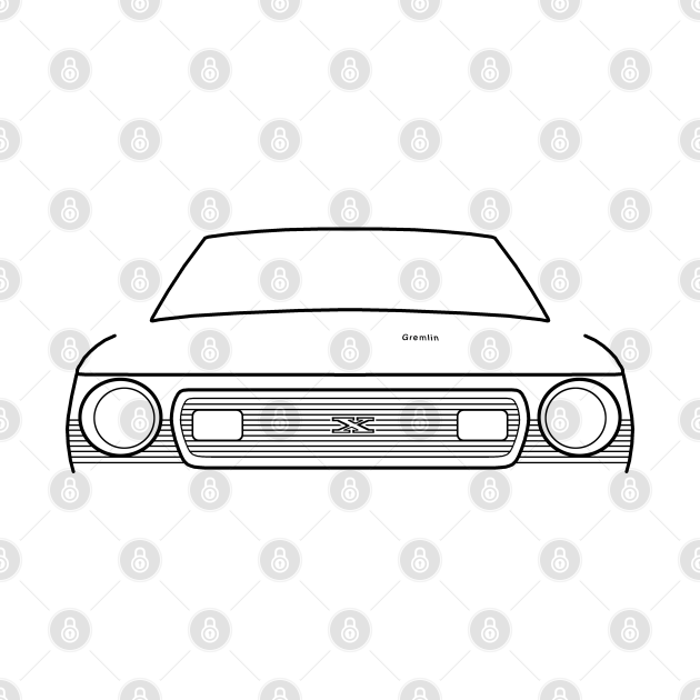 AMC Gremlin 1970s classic car black outline graphic - Classic Car - T ...