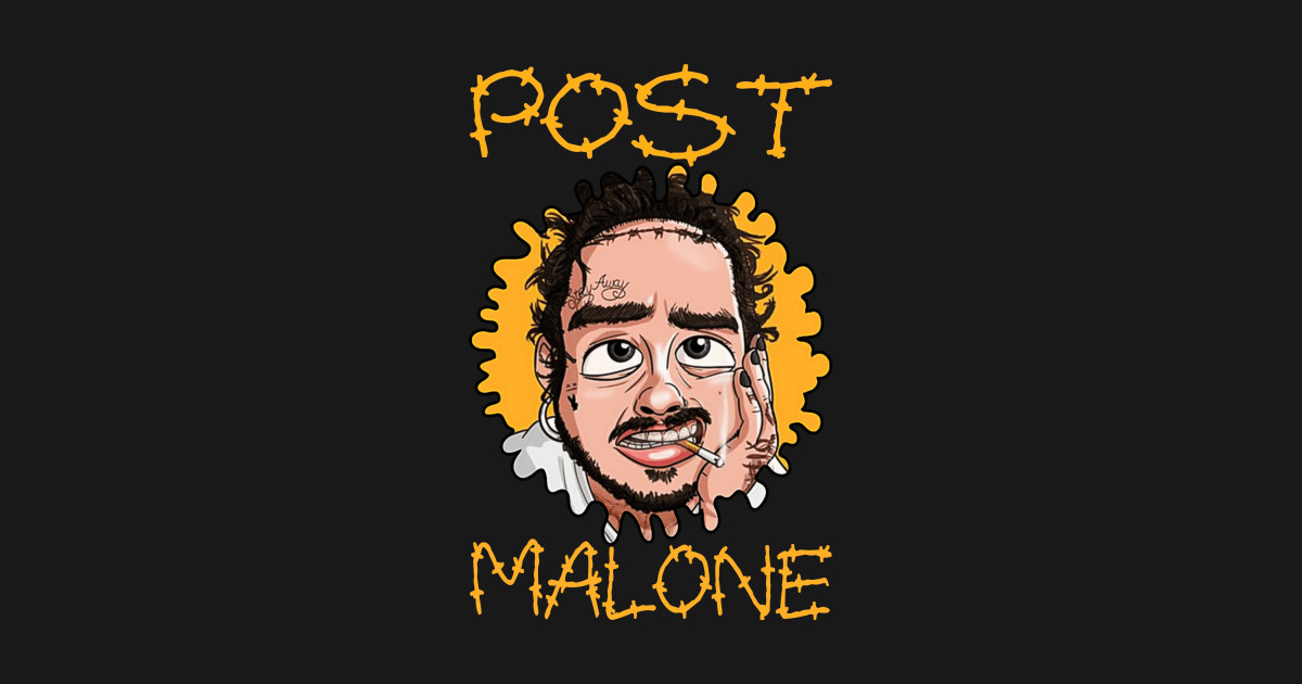 Post Malone – Cartoon Barbed Wire Face Illustration - Post Malone ...