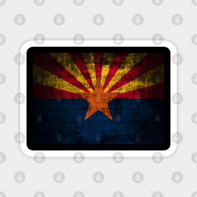 Vintage Rustic Arizona Flag - Arizona - Magnet | TeePublic