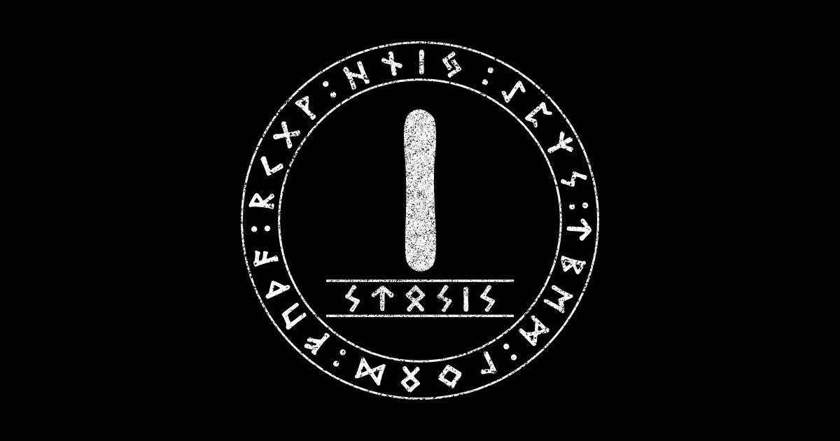 Rune symbol of Self control Isa. Old stamp of the vikings rune circle ...