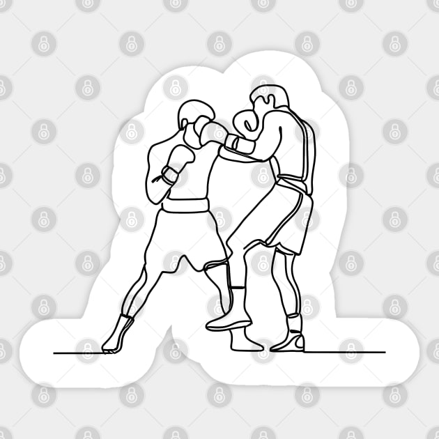 boxing line art - Lineart - Sticker | TeePublic