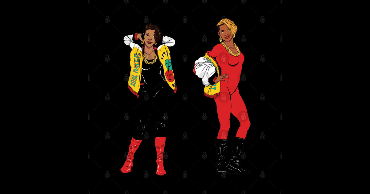1985 Salt n Pepa Black Women Hip Hop - Black - Sticker | TeePublic