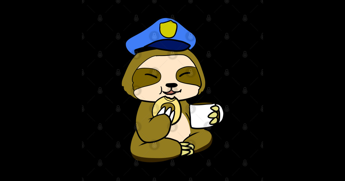Sloth Cop - Sloth - Sticker | TeePublic