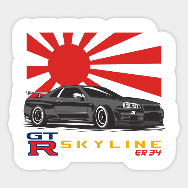 Skyline R34 Drift - R34 Skyline - Sticker | TeePublic
