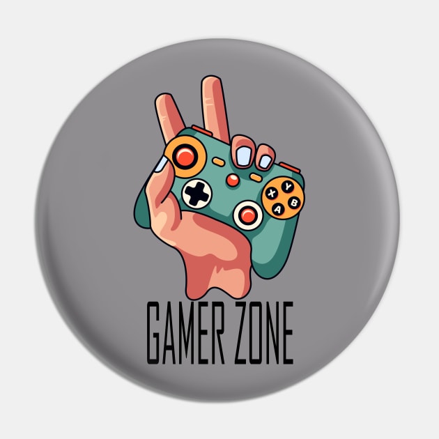 gamer zone design for gamers - Gamer - Pin | TeePublic