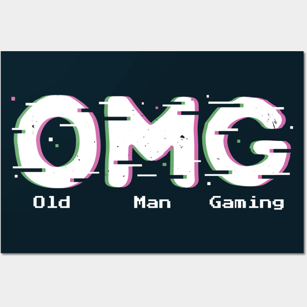 OMG Old Man Gaming Pixelated Arcade Pun - Retro Old Gamer - Posters and ...