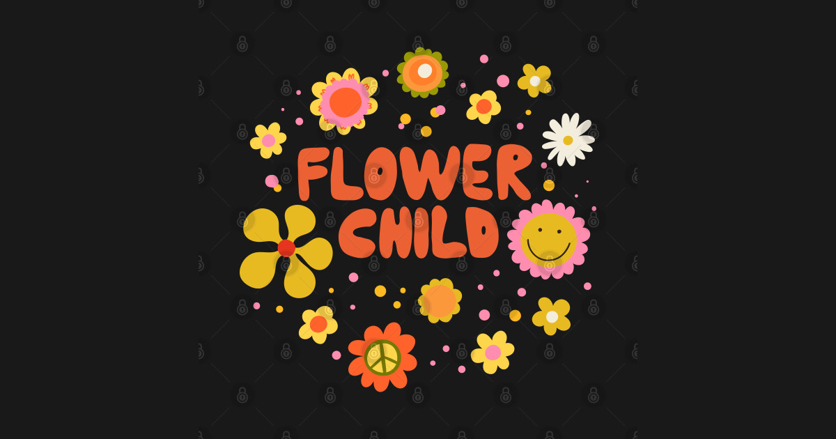 Flower Child 70s style Groovy Retro Vintage art - Groovy - T-Shirt ...