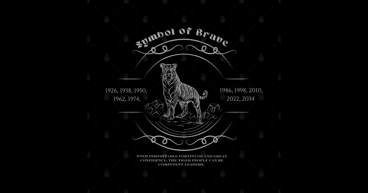 Symbol of Brave - Chinese Zodiac Tiger - Sticker | TeePublic