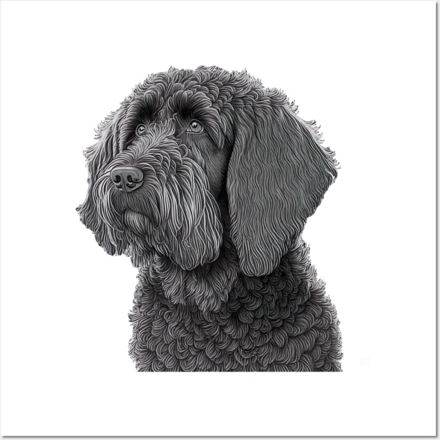 [AI Art] Portrait of a Black Labradoodle, Line Art - Labradoodle ...