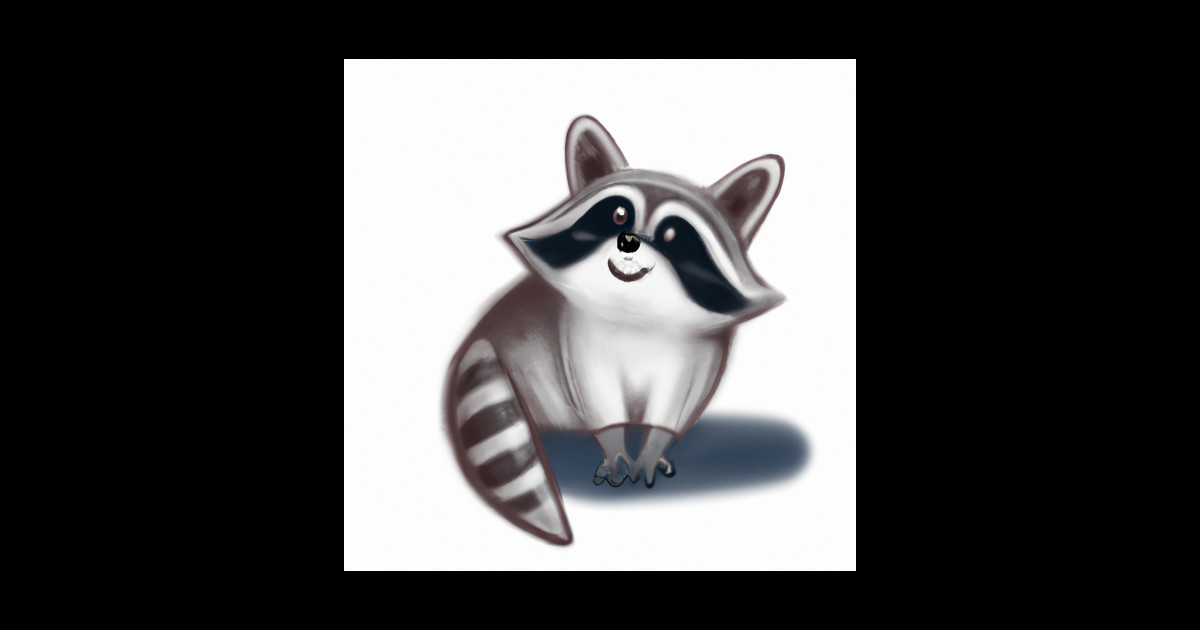Cute Raccoon Drawing - Raccoon - Sticker | TeePublic
