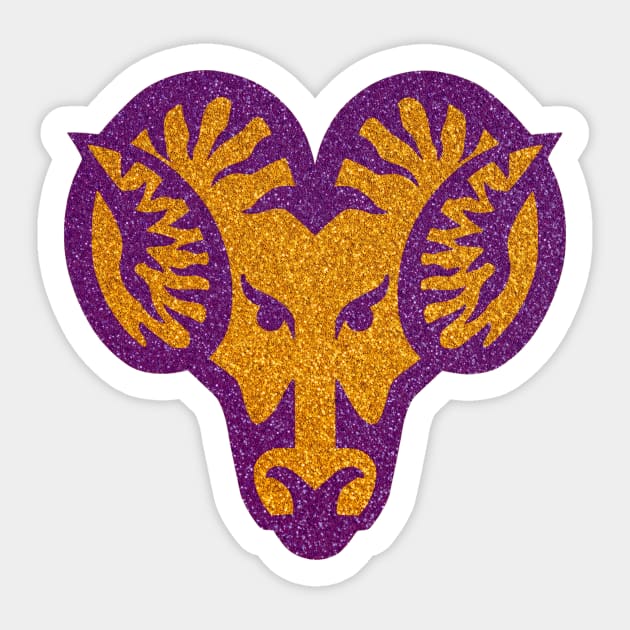 west chester glitter - Rams - Sticker | TeePublic