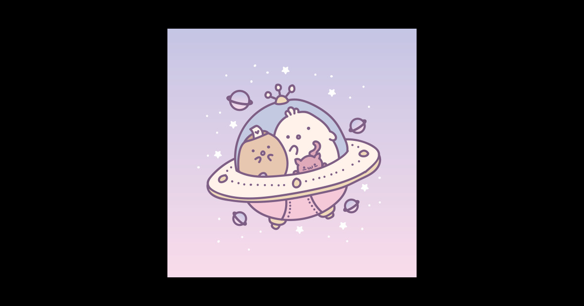 Kawaii cute anime chibi spaceship galaxy cat - Galaxy - Sticker | TeePublic