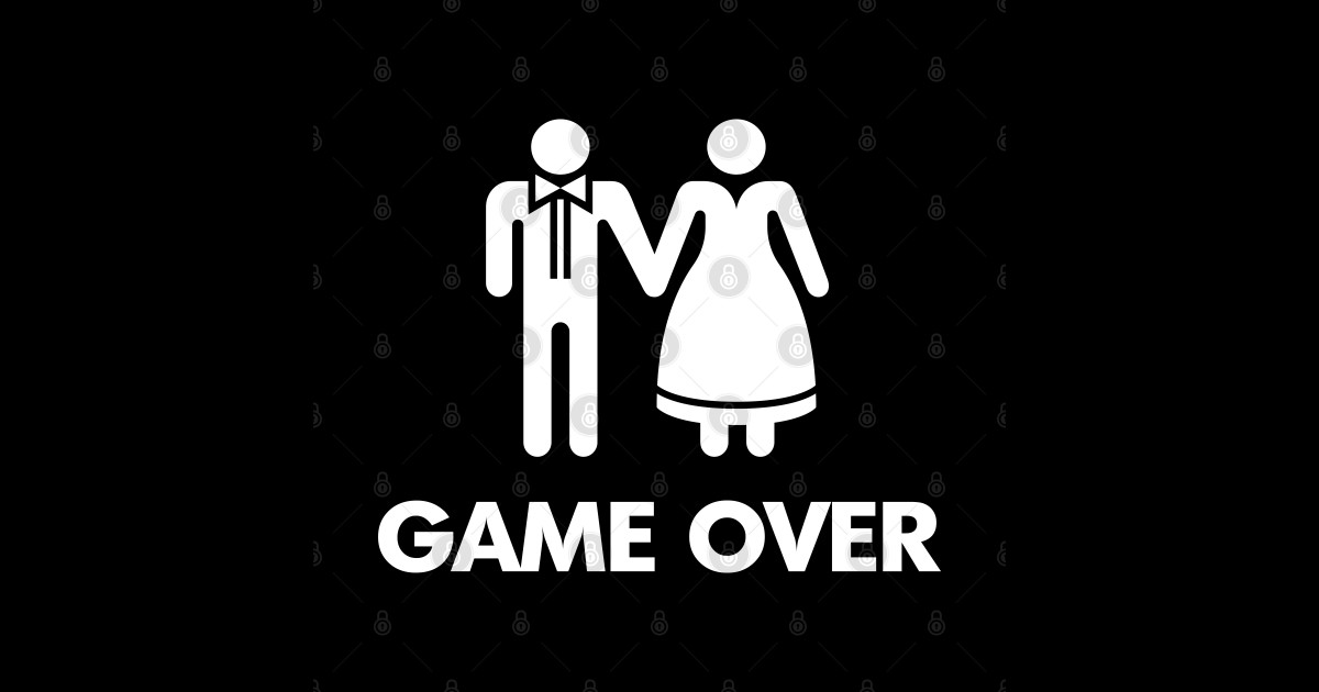 GAME OVER - FUNNY WEDDING DESIGN - Game Over - Sticker | TeePublic