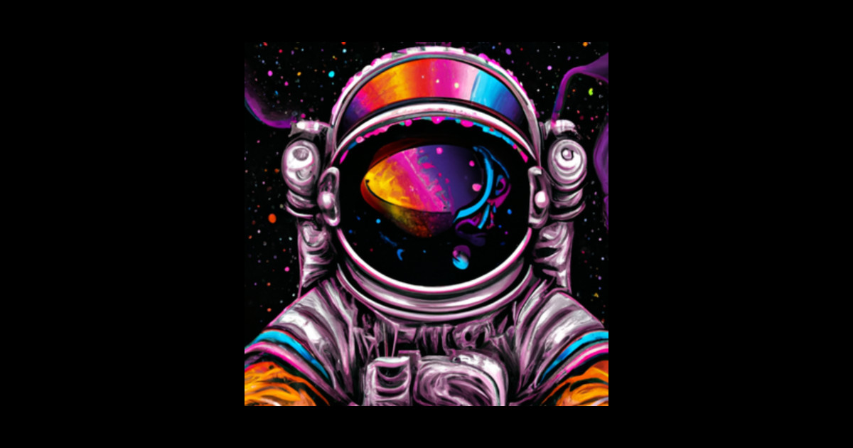 Psychedelic Astronaut Art - Psychedelic Spaceman Art - Sticker | TeePublic