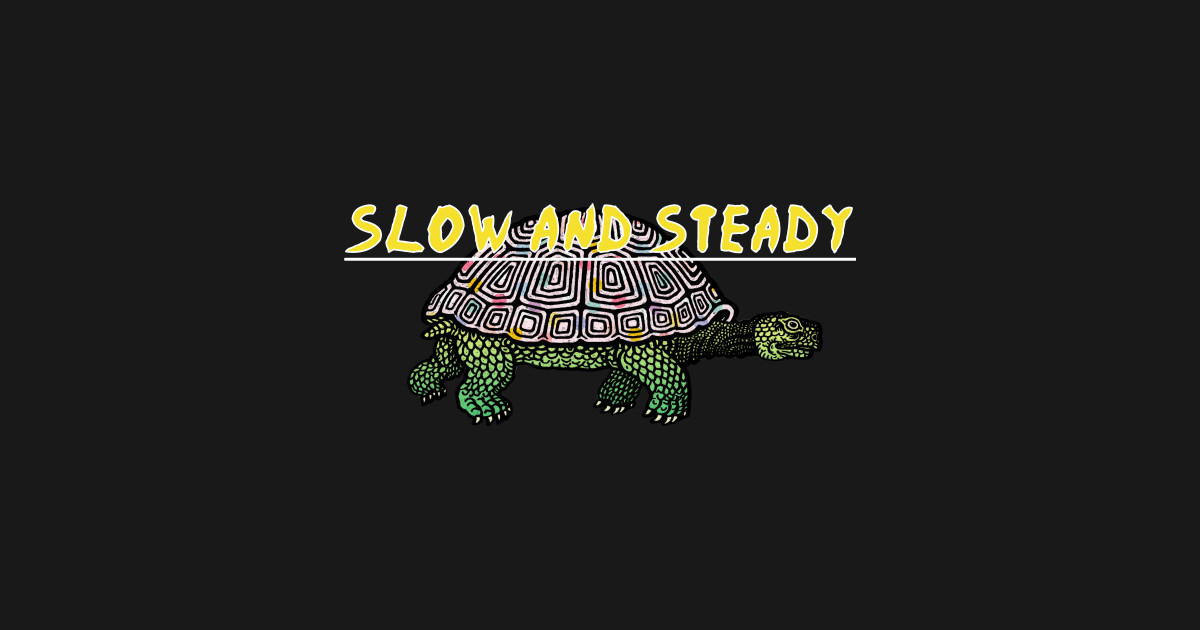 Slow and steady tortoise and the hare pink - Slow - T-Shirt | TeePublic