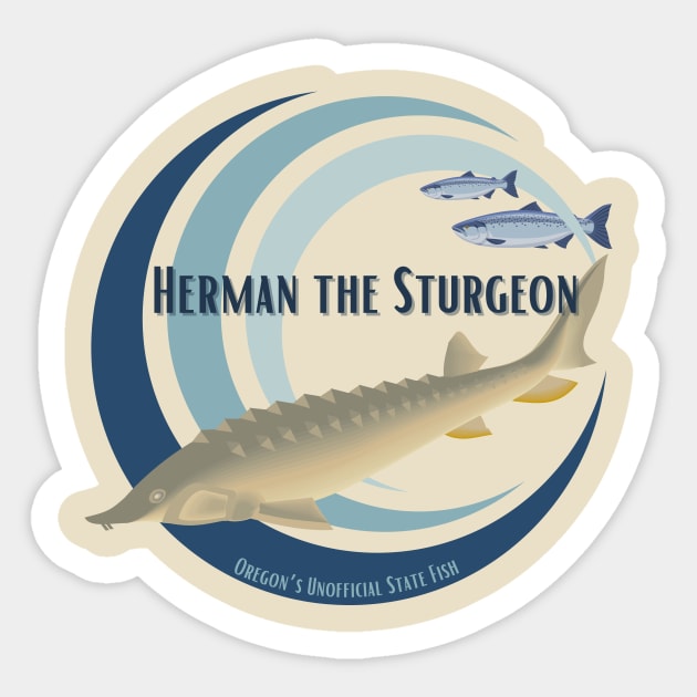 Herman the Sturgeon - Sturgeon - Sticker | TeePublic