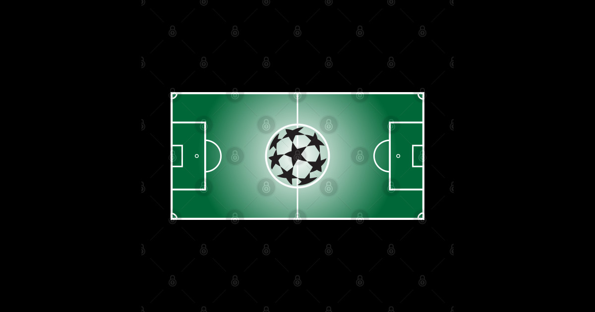 Football Field Soccer PItch Cartoon Art Style Drawing for Sports Fans ...