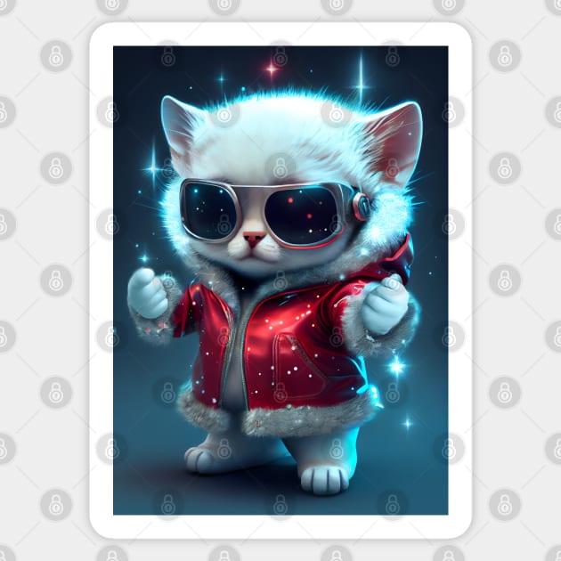 Cute Cosmic Cat - Anime Art design - Cute Cat - Sticker | TeePublic