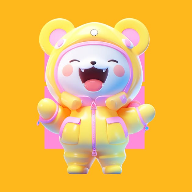 AKBLM - GENKI 元気 HAPPY JELLY PUFF KUMA | KAWAII 3D PASTEL YELLOW ...