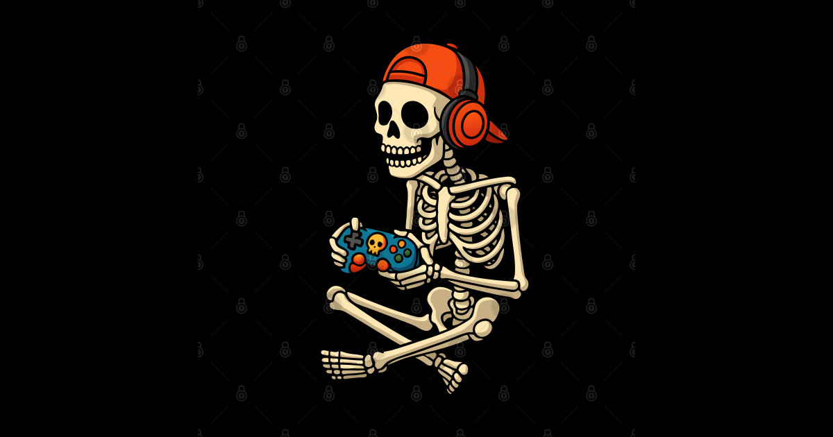 Skeleton Gamer Halloween - Halloween Gamer - Posters and Art Prints ...
