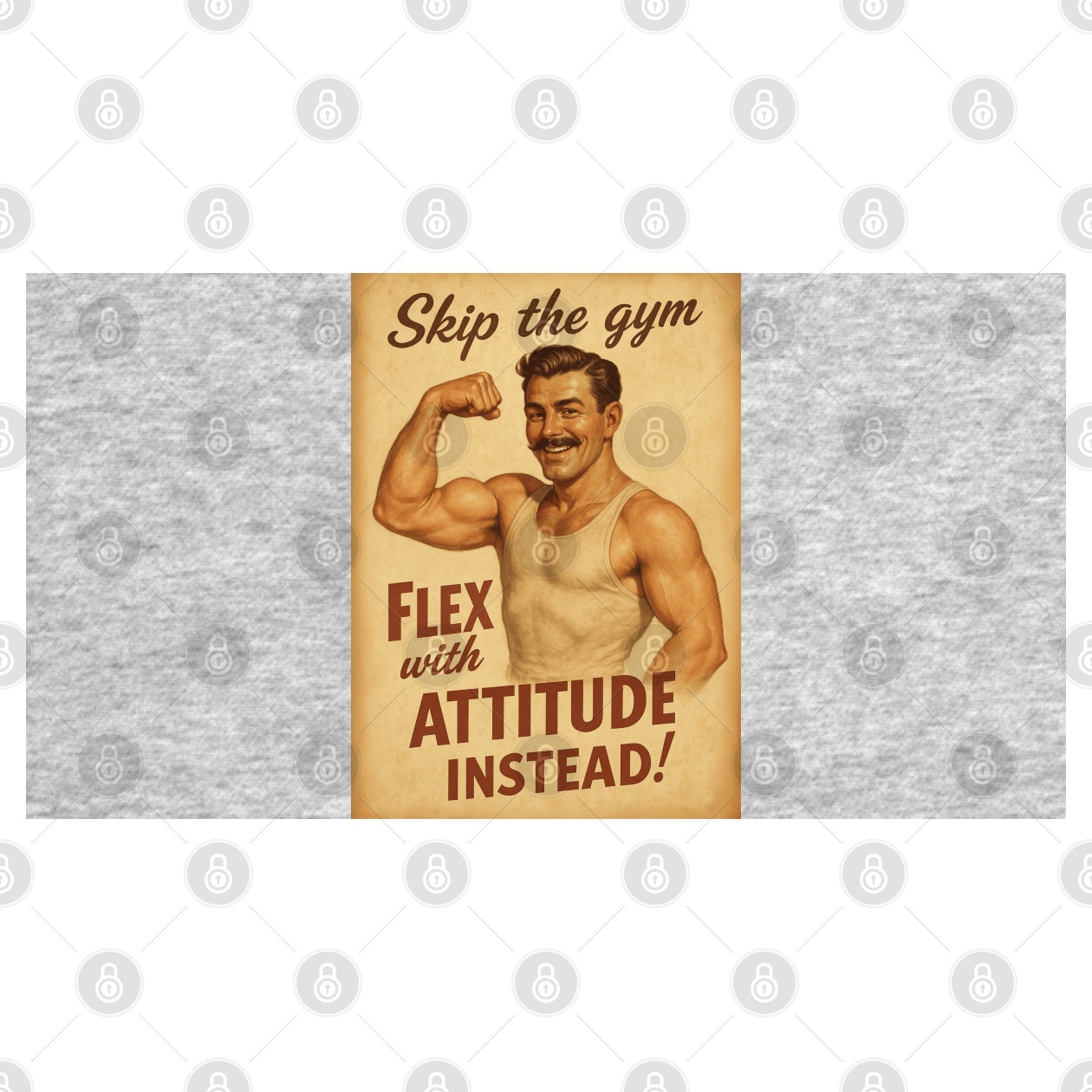 Skip the Gym Vintage Poster - Mustache Man - T-Shirt | TeePublic