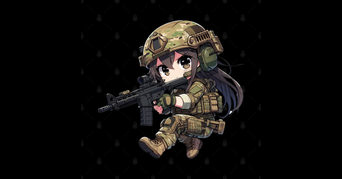 Tactical Chibi Girl - Chibi - Sticker | TeePublic