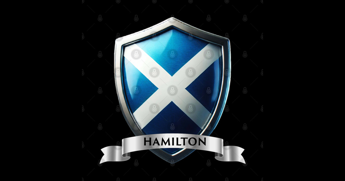 Hamilton Scottish Shield – Heritage Banner & Crosslets on Crimson ...