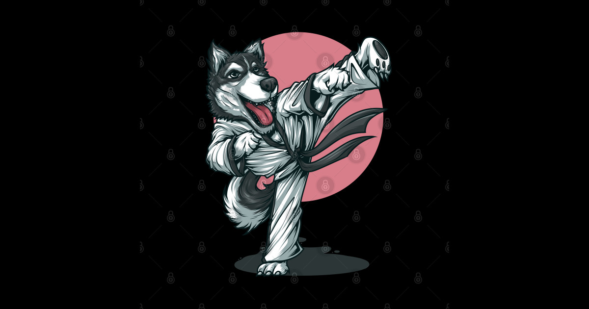 Husky Dog Karate - Husky - Sticker | TeePublic