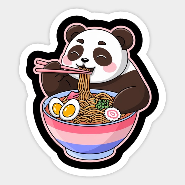 Bisexual Panda Eating Ramen LGBT-Q Cute Subtle Bi Pride Flag - Pride ...