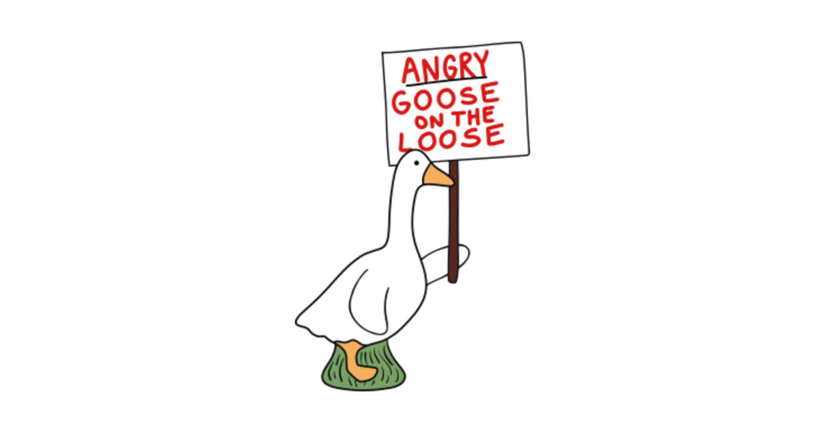 Angry Goose On The Loose Funny Design - Goose - T-Shirt | TeePublic