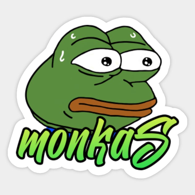 MonkaS twitch pepe frog emoticon - Monkas - Sticker | TeePublic