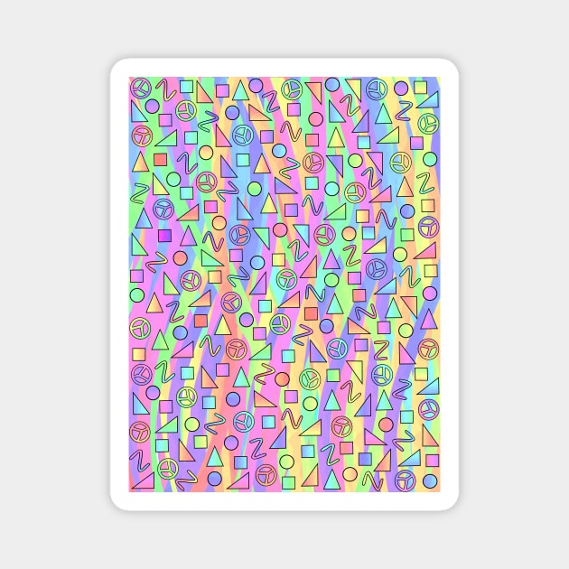 Trippy Retro Geometric - Peace Sign Art - Peace Sign - Magnet | TeePublic