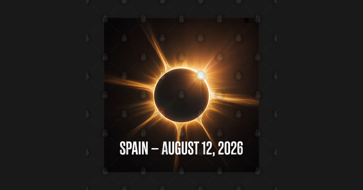 Spain-Solar-Eclipse-2026 - Spain Solar Eclipse 2026 - T-Shirt | TeePublic