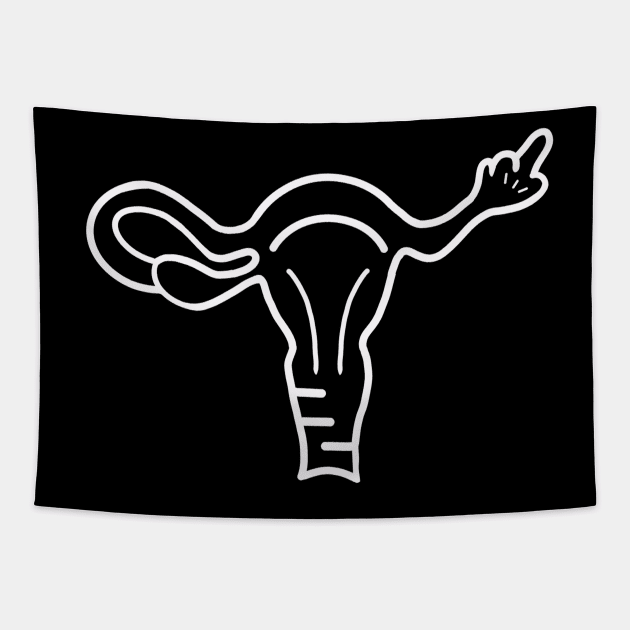 Uterus Middle Finger - Uterus - Tapestry | TeePublic