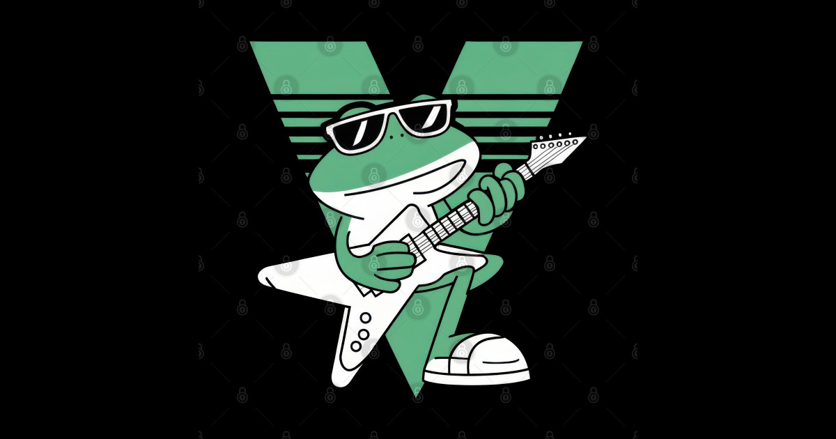 Rockstar Frog Neon Vibes - Frog - Sticker | TeePublic