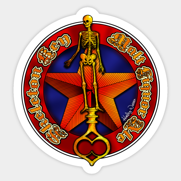 Skeleton Key Malt Liquor Ale Label - Skeleton - Sticker | TeePublic