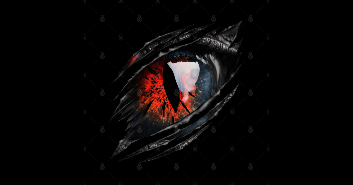 Black Dragon Eye Ripped Design - Dragon Eye - Posters and Art Prints ...