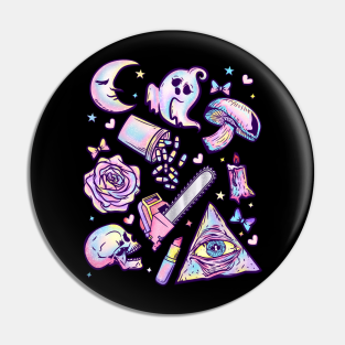 Pastel Goth Chibi Vaporwave Kawaii Pins and Buttons for Sale | TeePublic