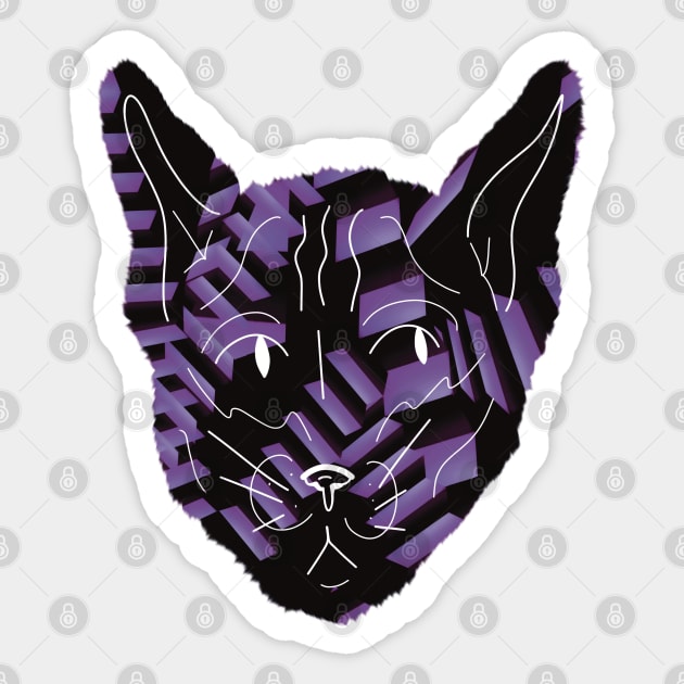 Liminal Spaces Cat Purple Design - Cat - Sticker | TeePublic