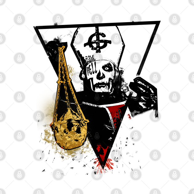 Papa Emeritus I street art - Ghost Bc - T-Shirt | TeePublic