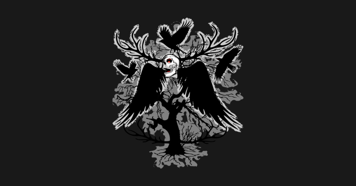 Nightmare Skull and Crows - Fear - T-Shirt | TeePublic