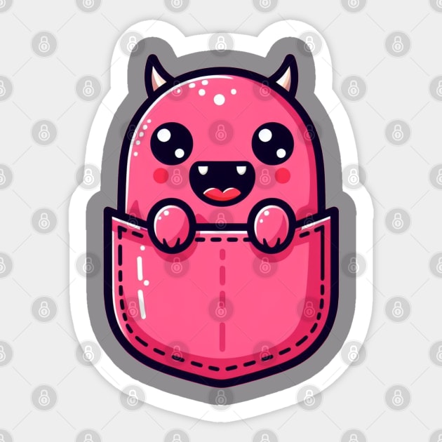 Pink pocket monster - Monster - Sticker | TeePublic