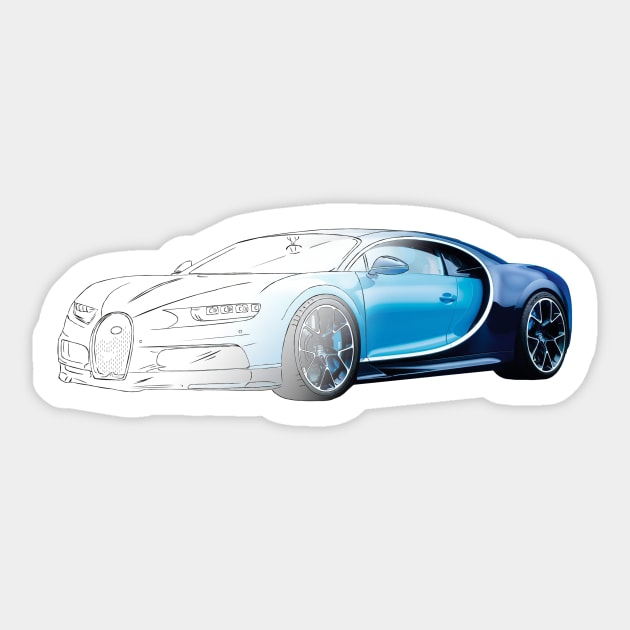 Fast And The Furious Blue Bugatti Veyron - Car Bumper - Sticker | TeePublic