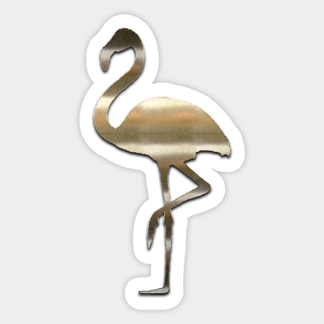Gold Copper Look Flamingo Pattern - Gold - Sticker | TeePublic