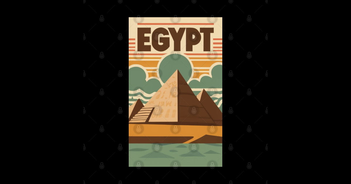A Vintage Travel Poster of Giza Pyramids - Egypt - Giza Pyramids ...