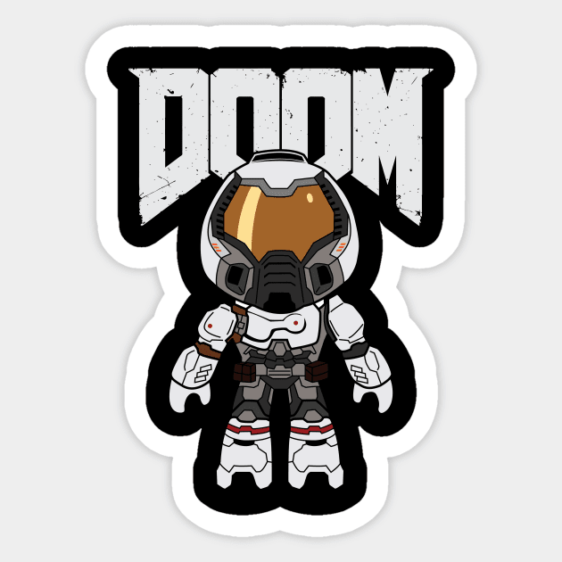 Doomslayer Astro armor - Doom - Sticker | TeePublic