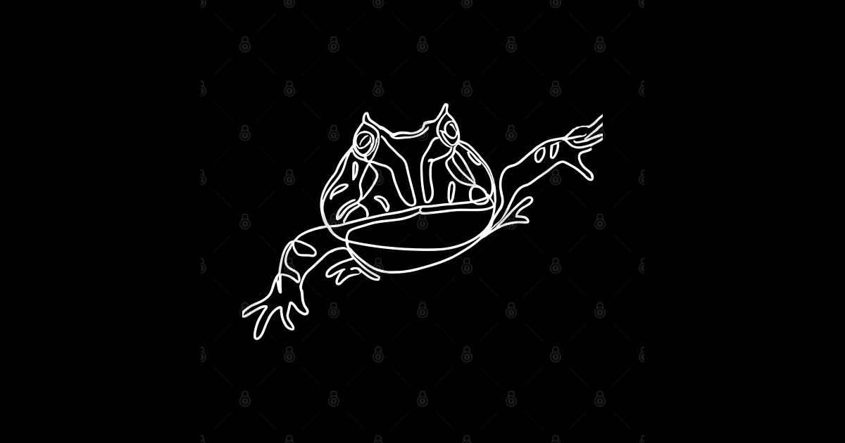 Pacman Frog Line Drawing - Frog - Sticker | TeePublic