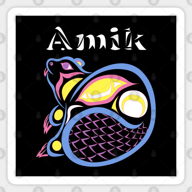 Amik (Beaver) Bigender Pride - Bigender Pride - Sticker | TeePublic