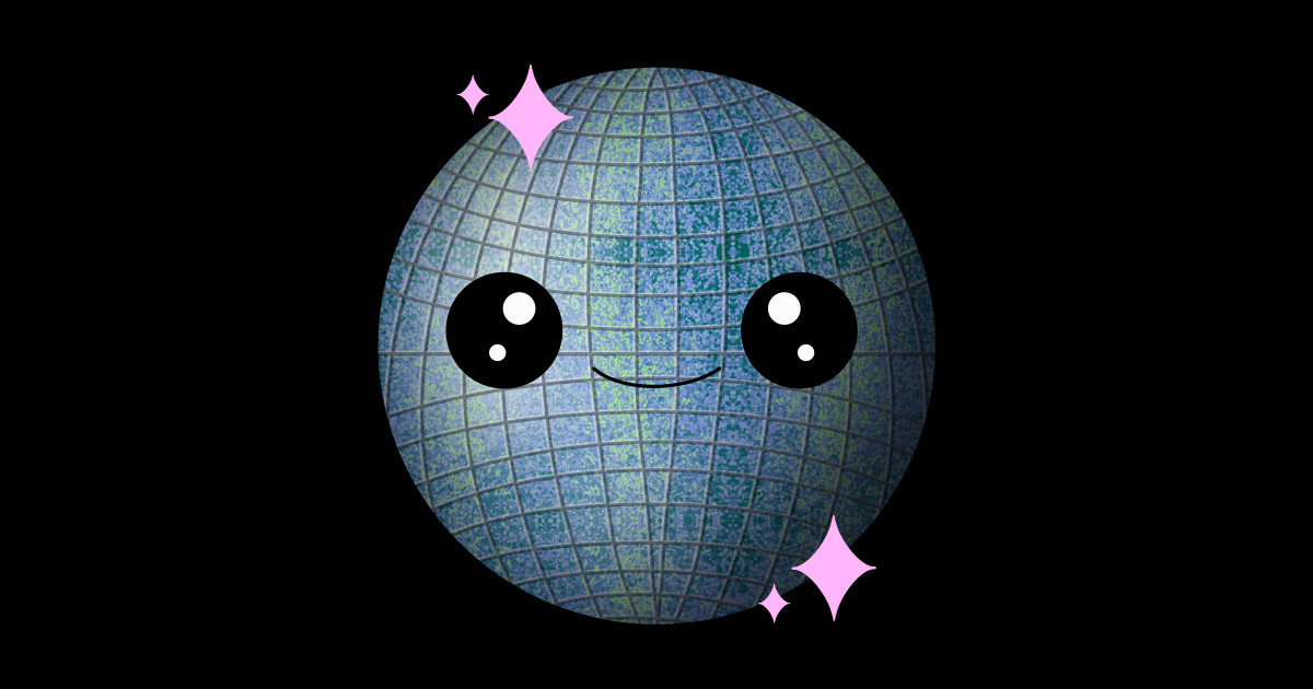 Kawaii Disco Ball in Blue - Disco Ball - Sticker | TeePublic
